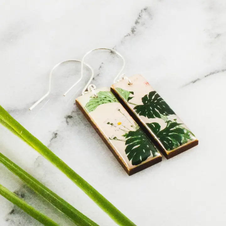 Earrings: Vintage Japanese Monstera Plant – The New Bedford Whaling Museum
